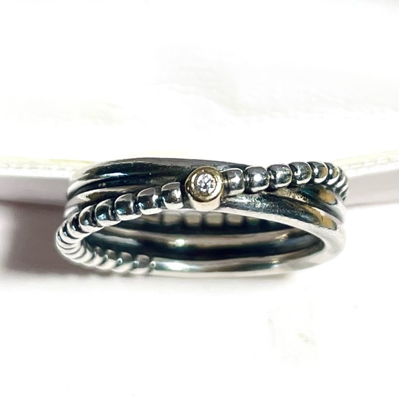 Pandora | Jewelry | Retired Pandora Two Tone Rising Star Diamond Ring ...